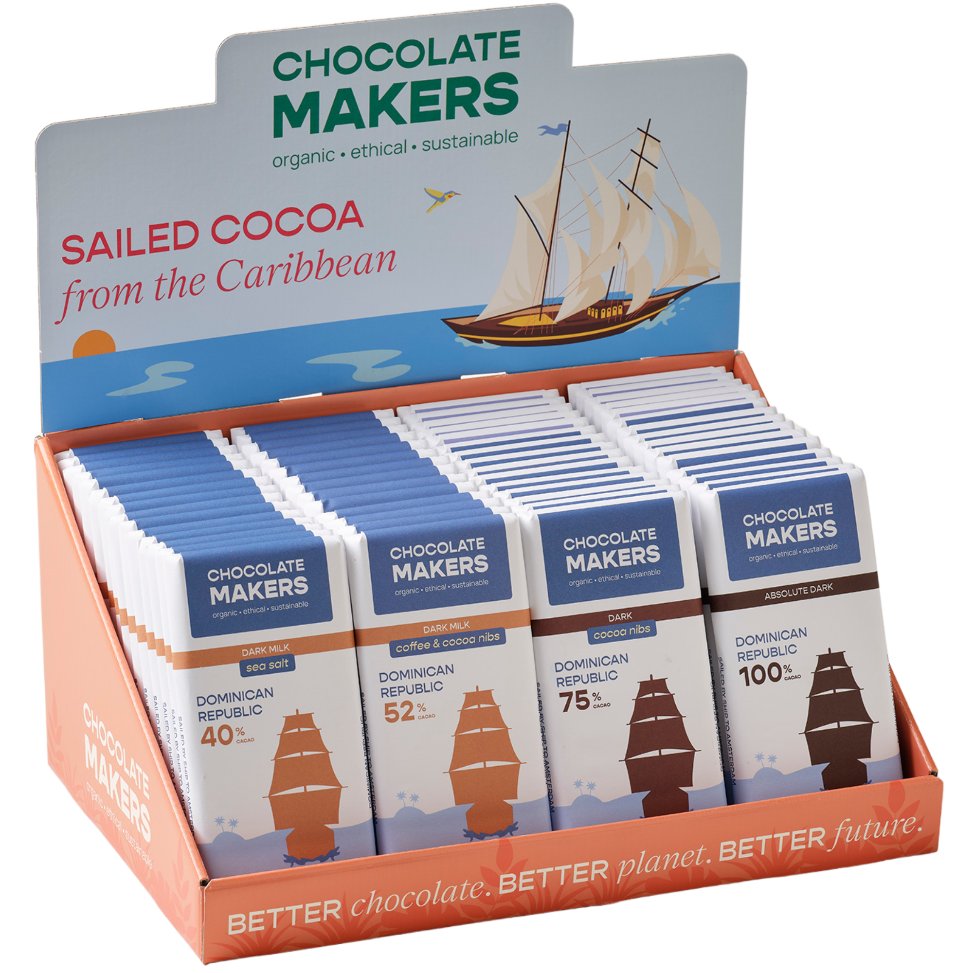 Dominican Republic display (60 bars) – Chocolatemakers